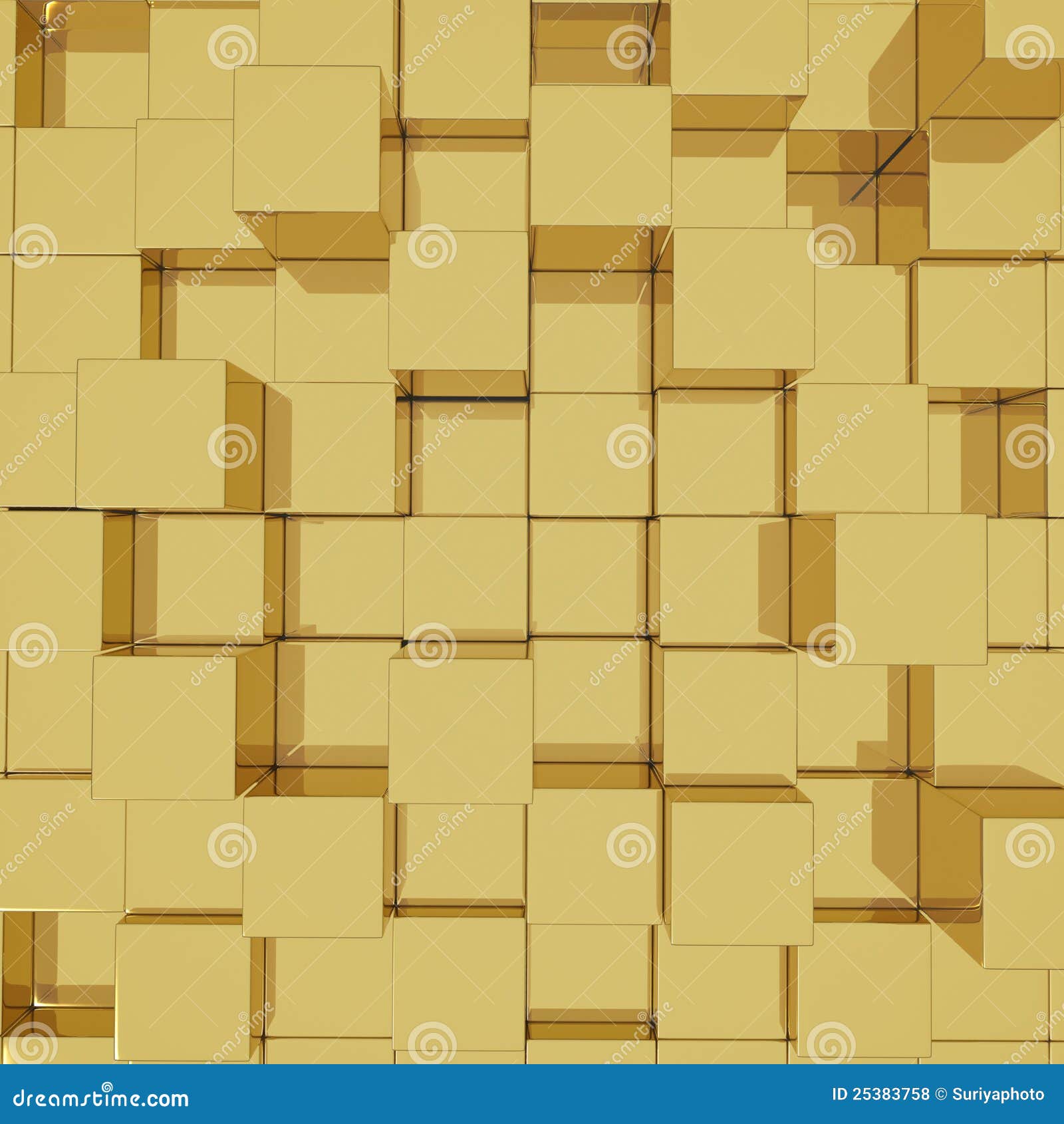 3D cube golden background stock illustration. Illustration of ...