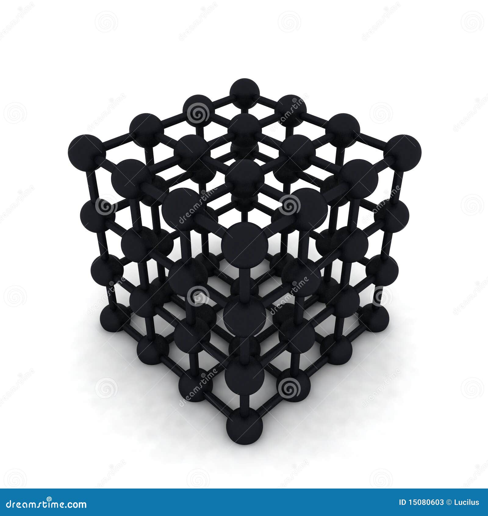 3D Cube and spheres stock illustration. Illustration of black - 15080603