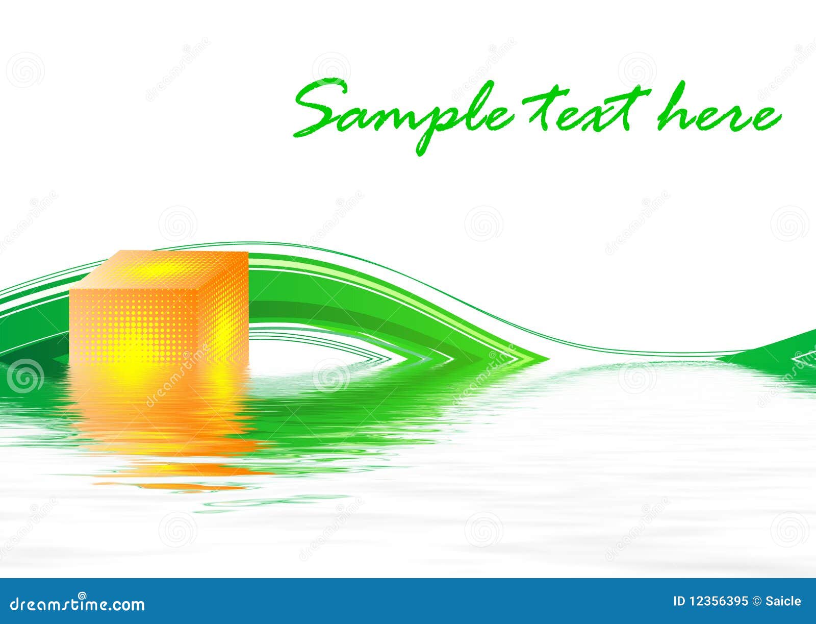 3d cube and waves stock illustration. Illustration of easy - 12356395