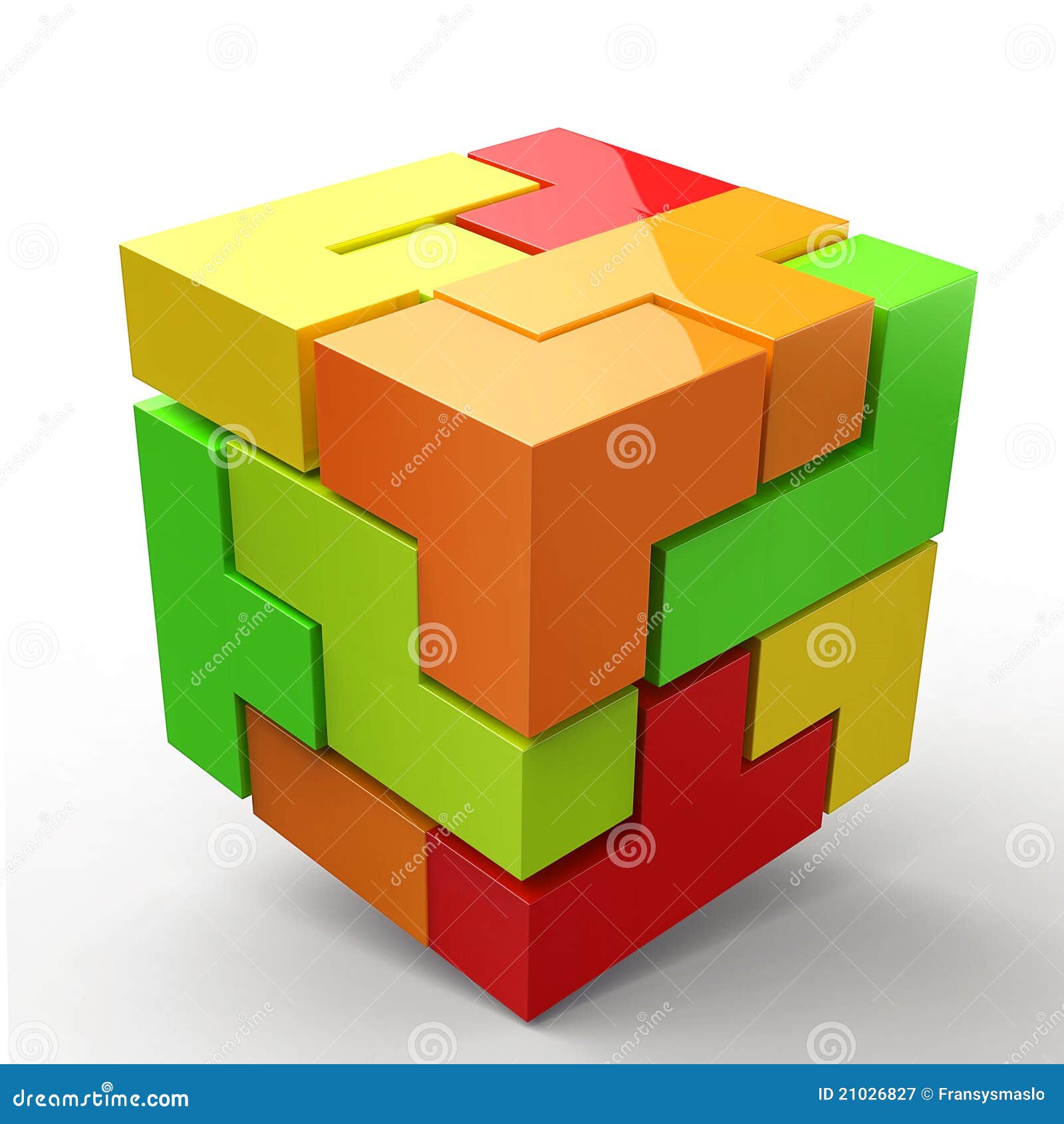 3D Cubes Colored Abstraction Stock Illustration - Illustration of ...