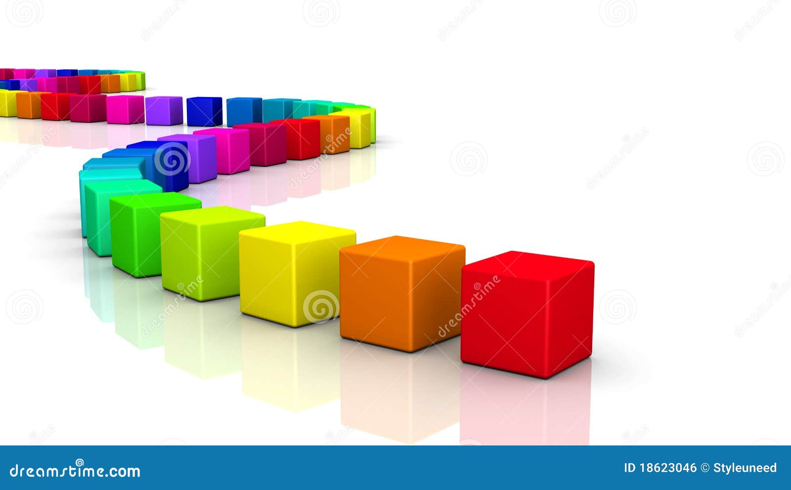 3D Cubes - Colorful Wave 04 Stock Illustration - Illustration of color ...