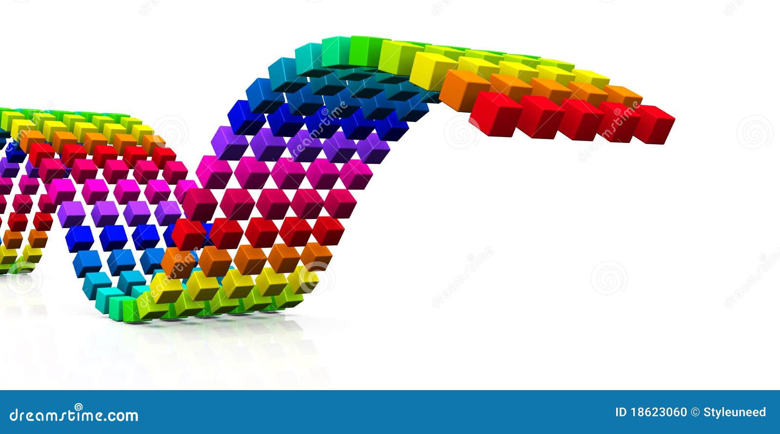 3D Cubes - Colorful Wave 05 Stock Illustration - Illustration of ...