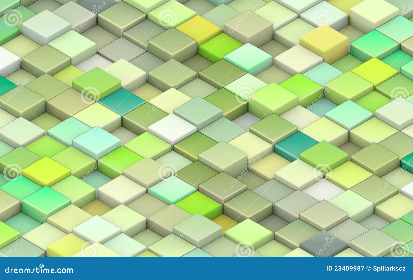 3d Cubes in Different Shades of Green Stock Illustration - Illustration ...