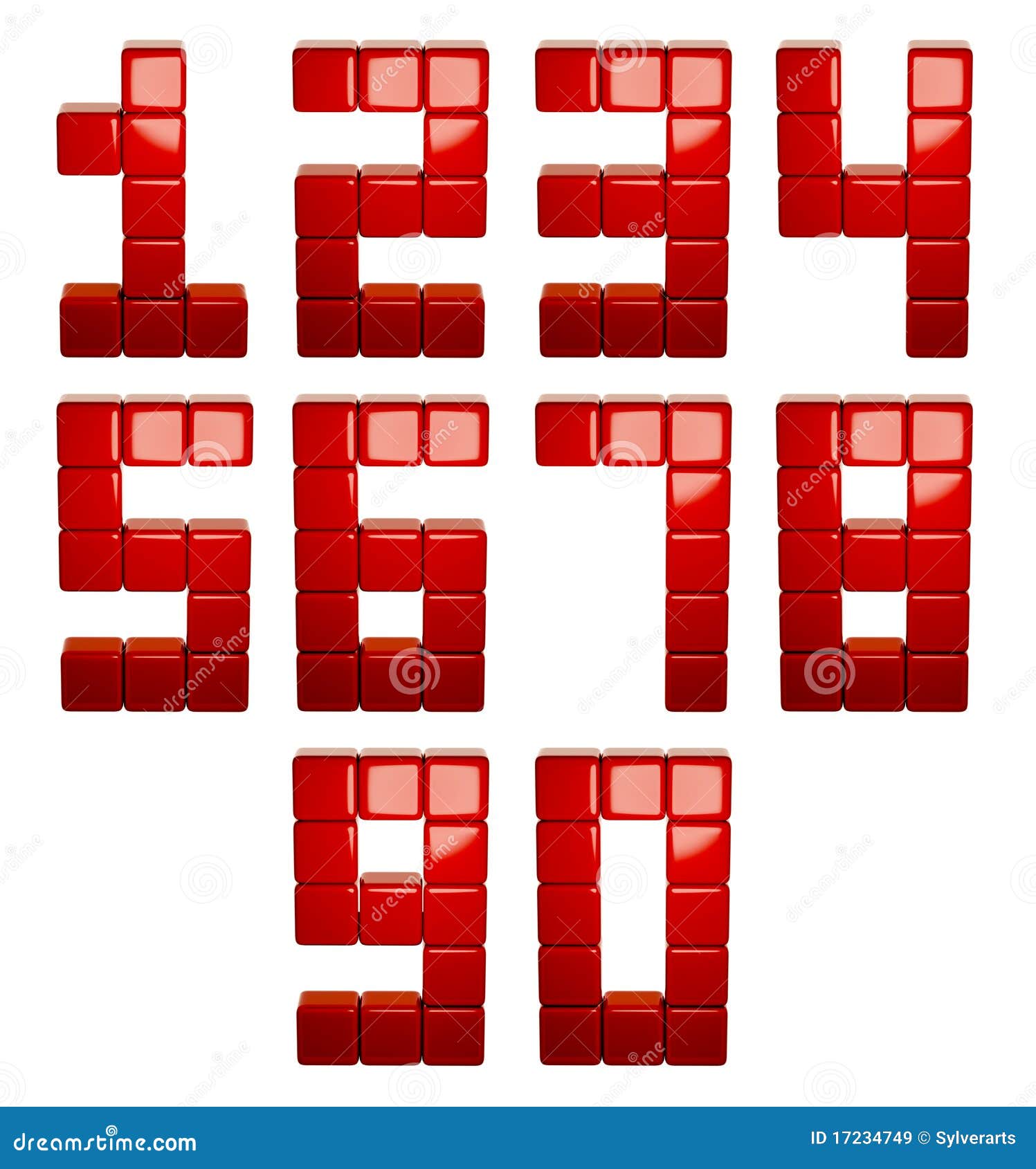 3d cubes numbers stock illustration. Illustration of learning - 17234749