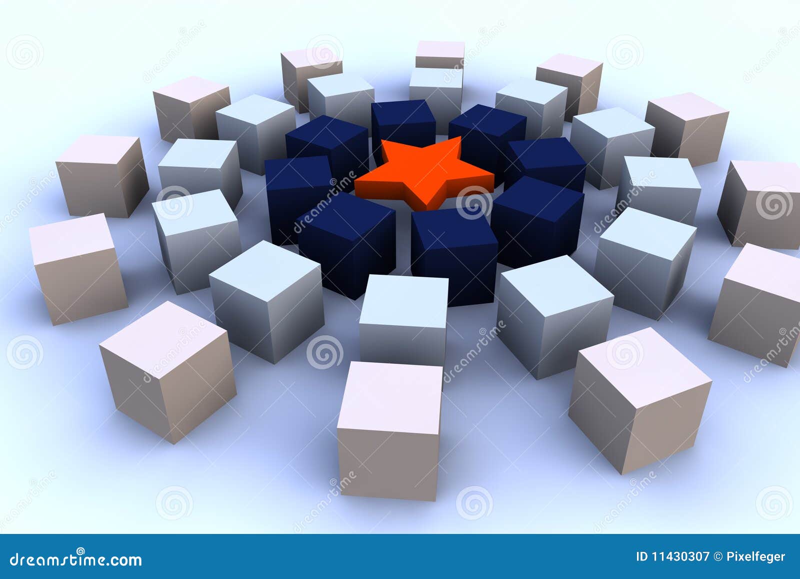 3d cubes with red star stock illustration. Illustration of abstract ...