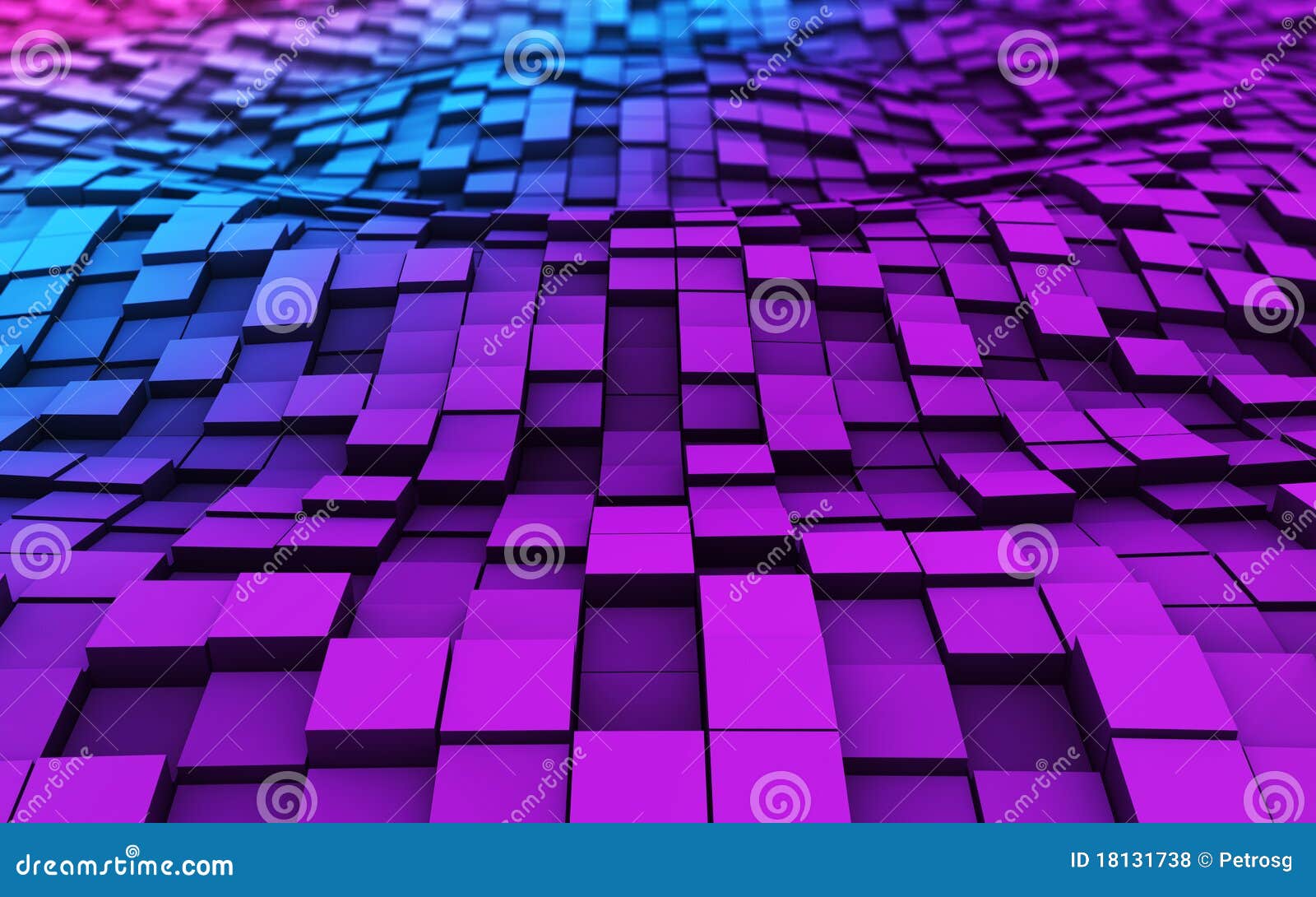 3d cubes in the waves stock illustration. Illustration of architecture ...