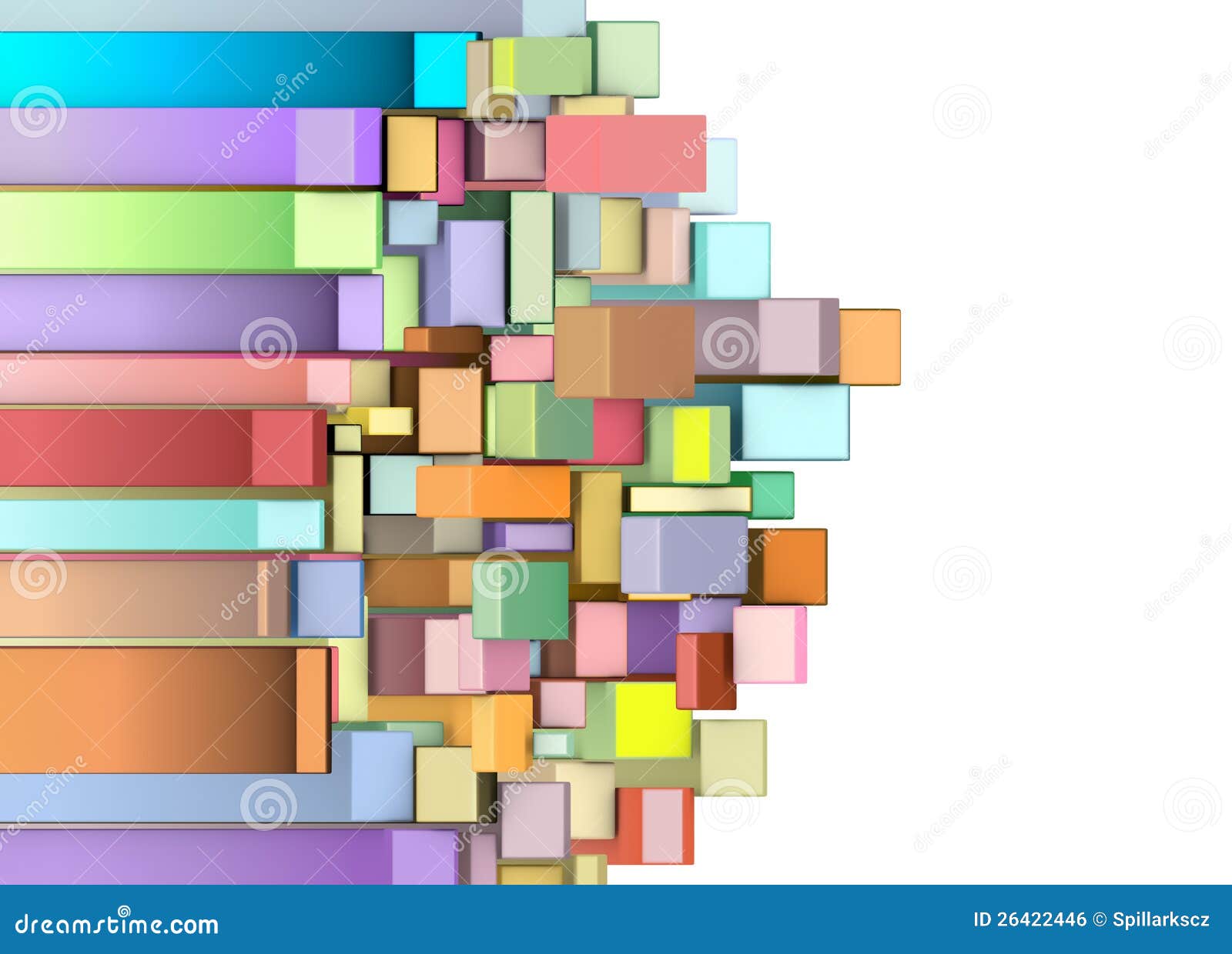 3d Curved Rectangular Shapes in Multiple Color Stock Illustration ...