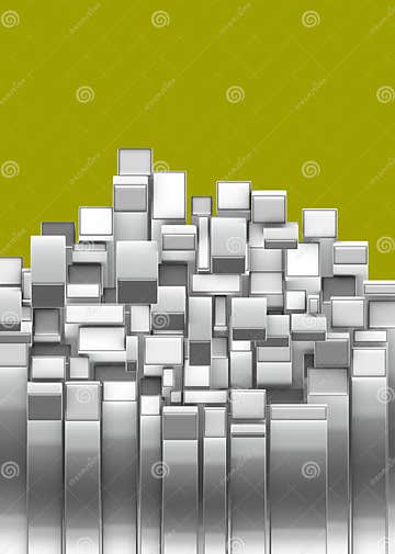 3d Curved Rectangular Silver Chrome Shapes Stock Illustration ...