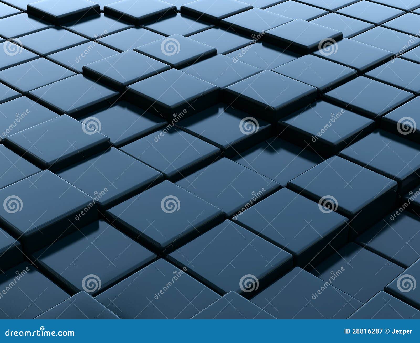 3D Dark Metallic Blue Cubes Stock Illustration - Illustration of cube ...