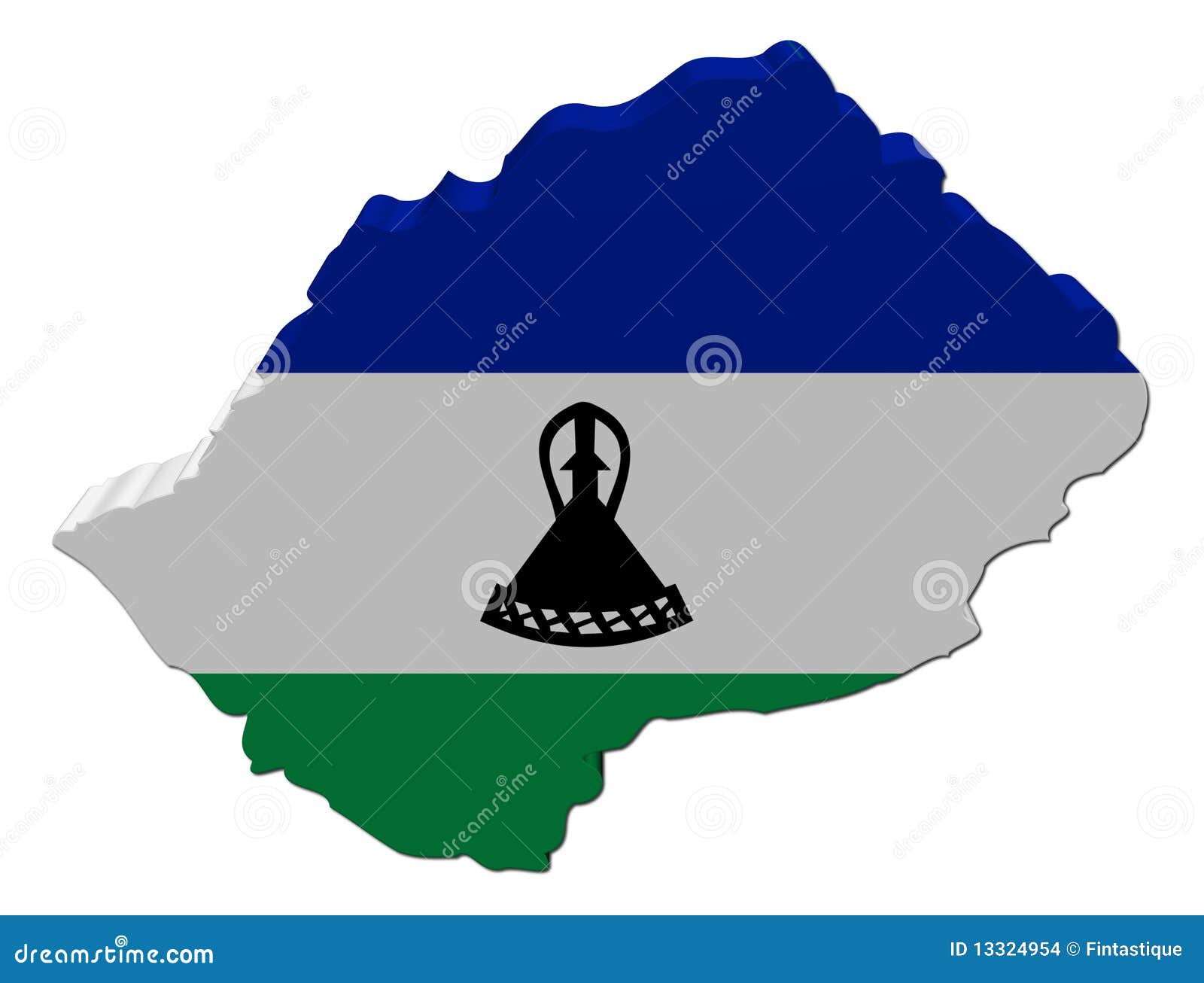 3d De Kaart De Vlag Van Lesotho Geeft Terug Stock Illustratie ...