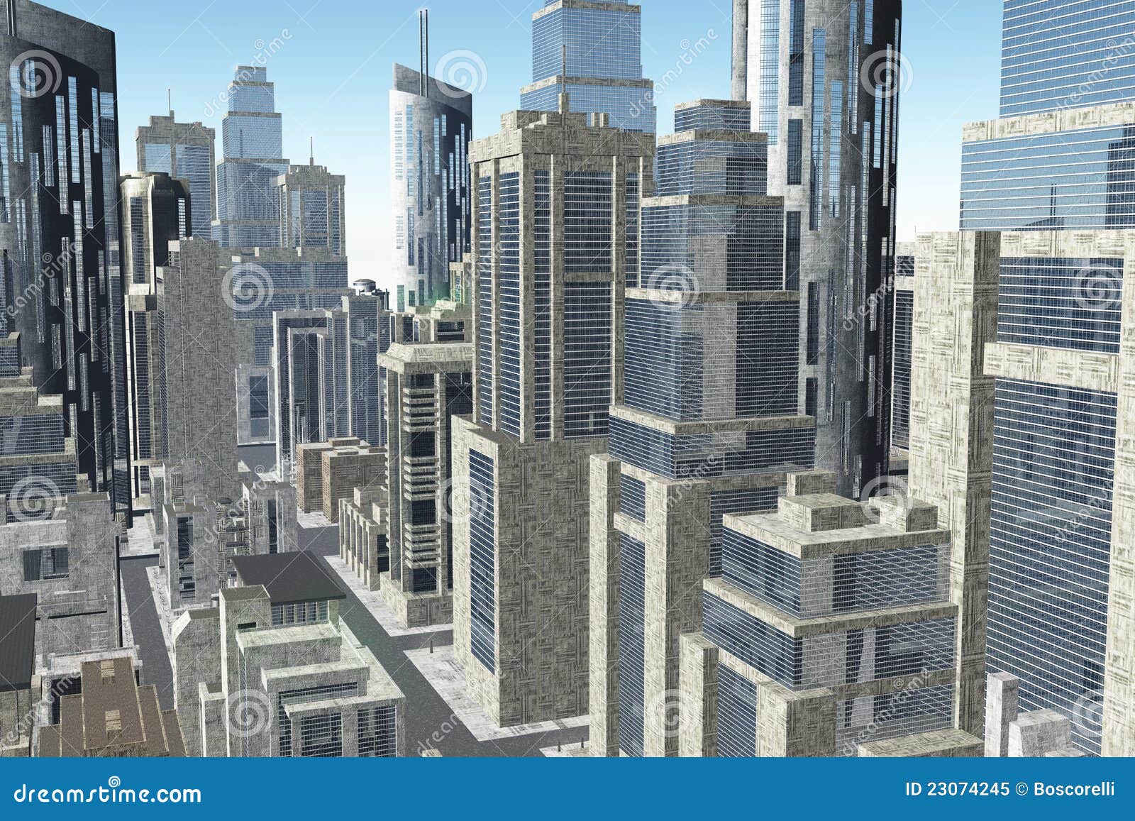 3D De Metropool Geeft Terug Stock Afbeelding - Image of machtig, stad ...