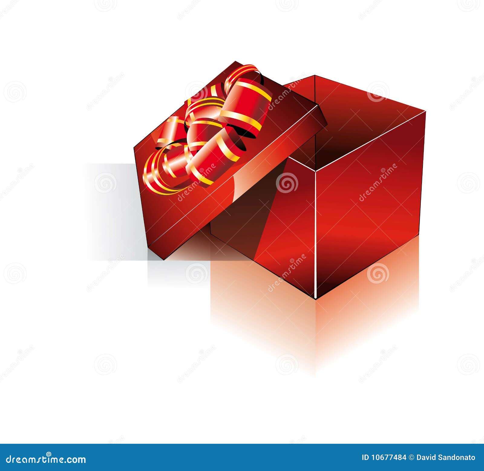 3D Decorated Red Gift Box stock vector. Illustration of business - 10677484