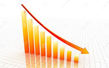 3d decrease graph stock illustration. Illustration of investment - 14222873