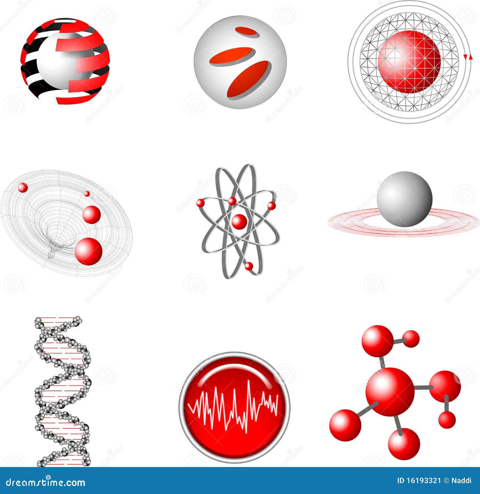 3d design elements. stock vector. Illustration of atom - 16193321