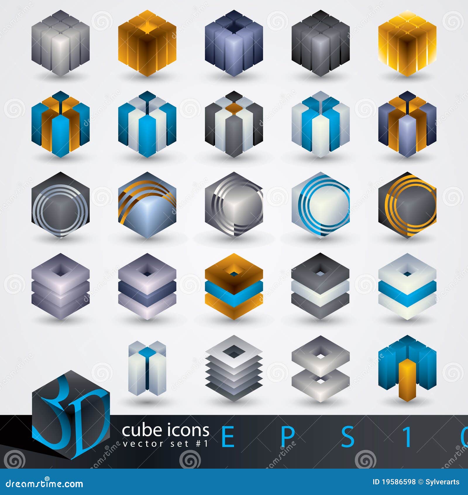 3D design elements. stock vector. Illustration of pictogram - 19586598