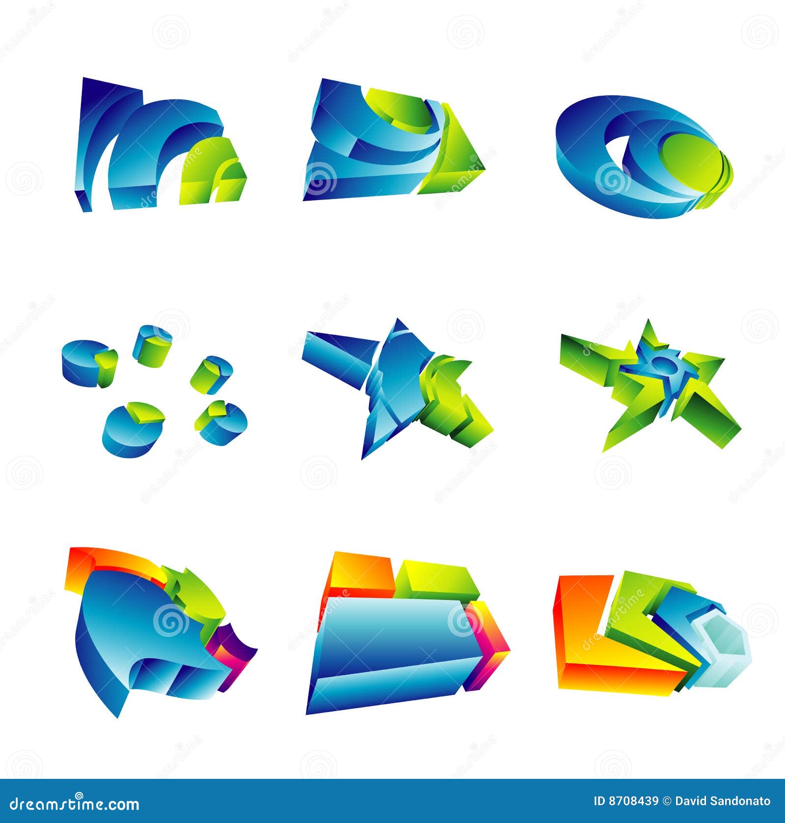 3D Design Elements stock vector. Illustration of identity - 8708439