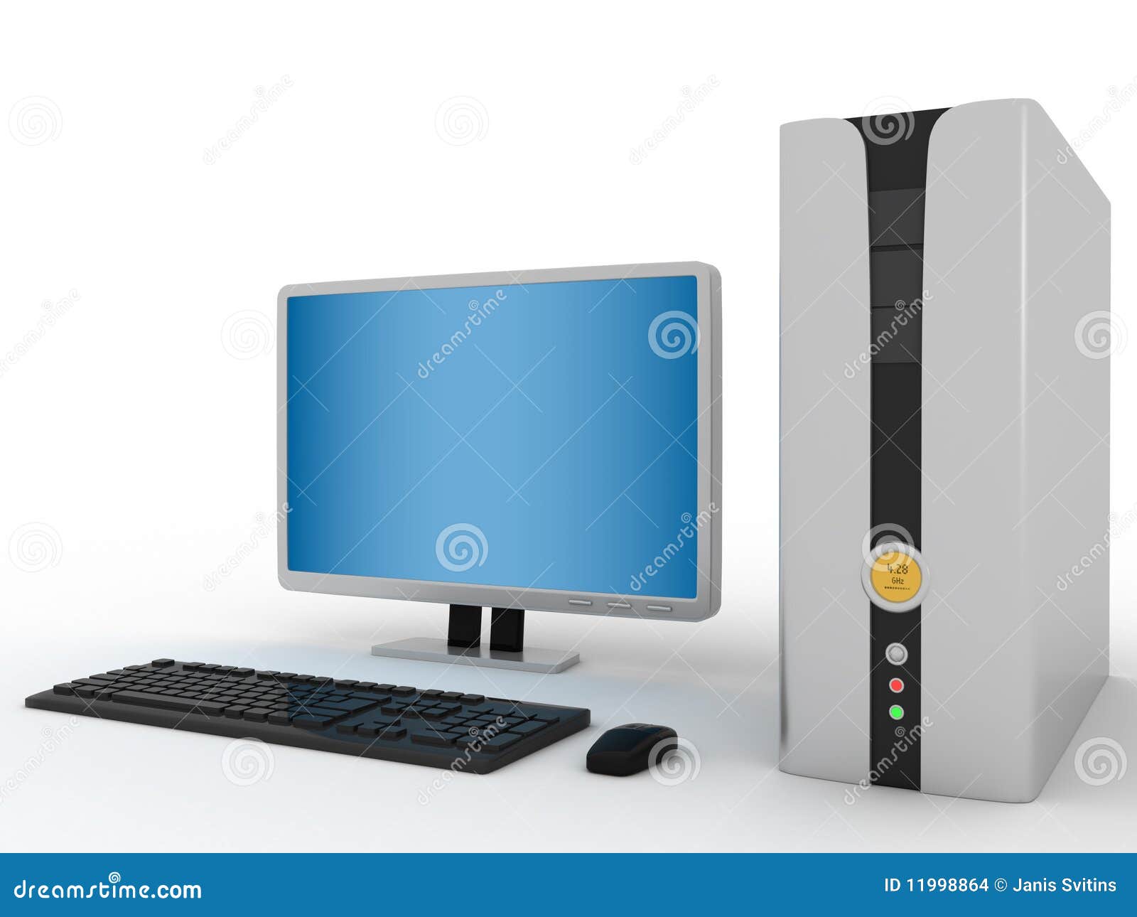 3d Desktop computer stock illustration. Illustration of computer - 11998864