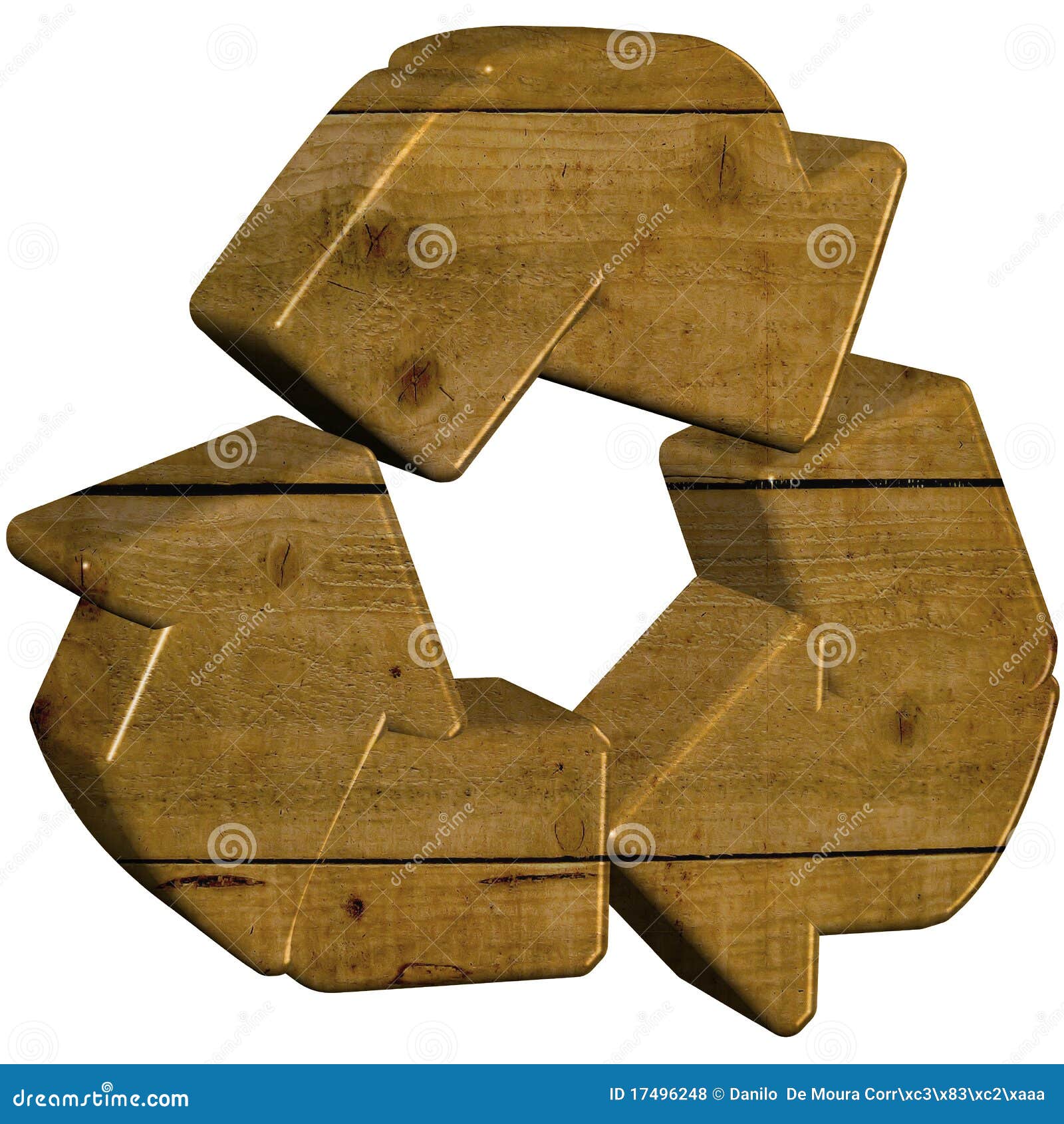 3d Di Legno Riciclano Il Simbolo Illustrazione di Stock - Illustrazione ...