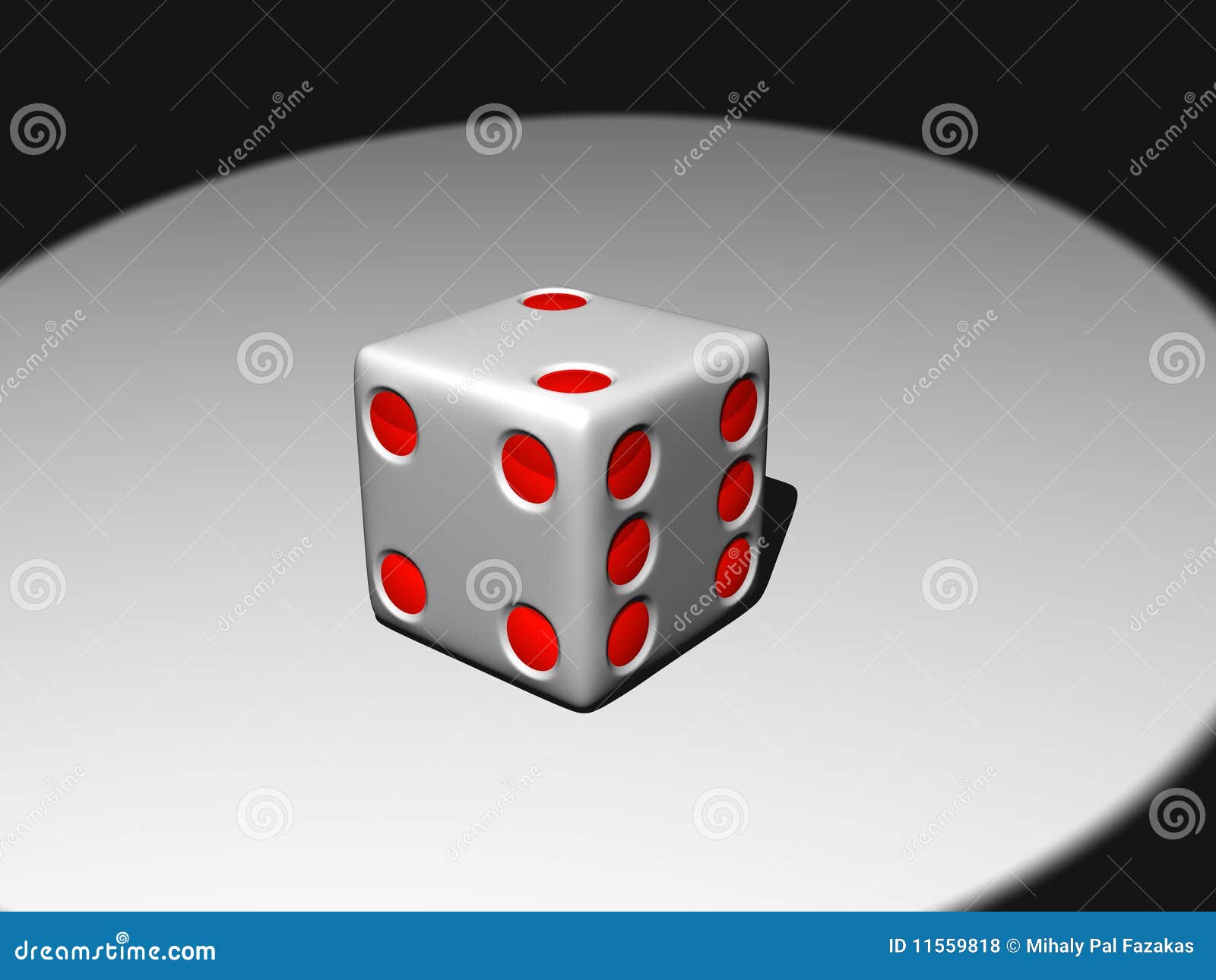 3d dice in spotlight stock illustration. Illustration of render - 11559818