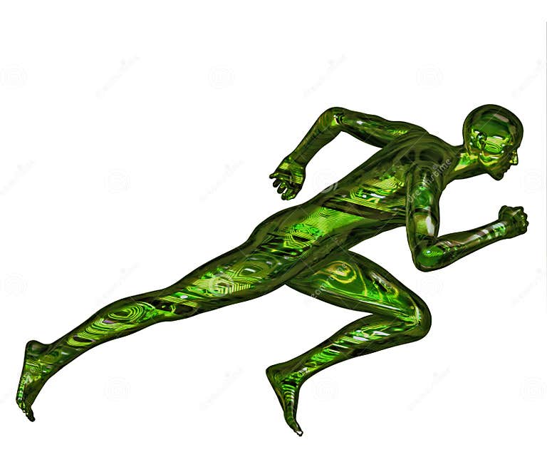 3D Digital Bionic Runner stock illustration. Illustration of ...
