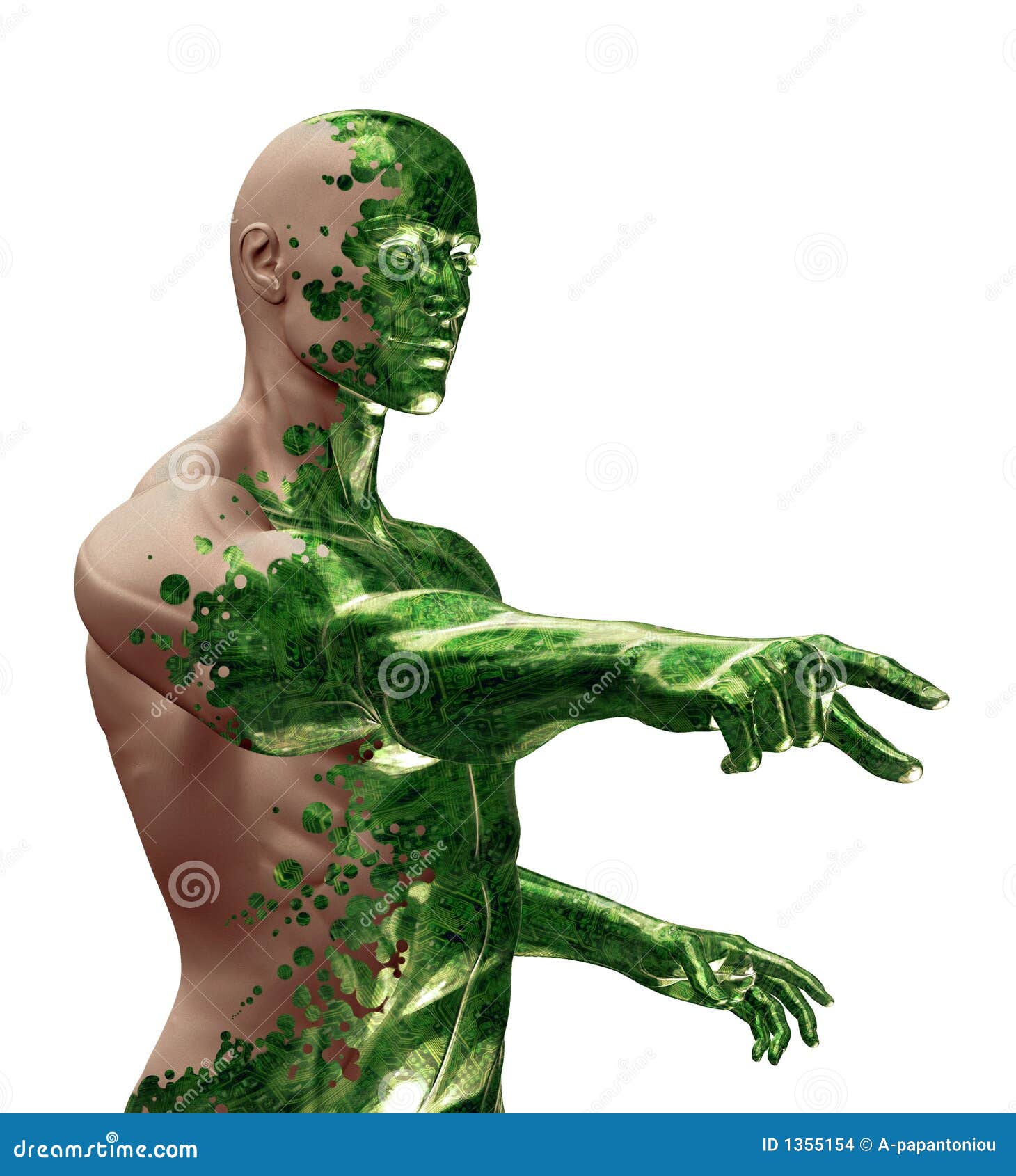 3D Digital Bionic Technology Stock Illustration - Illustration of ...