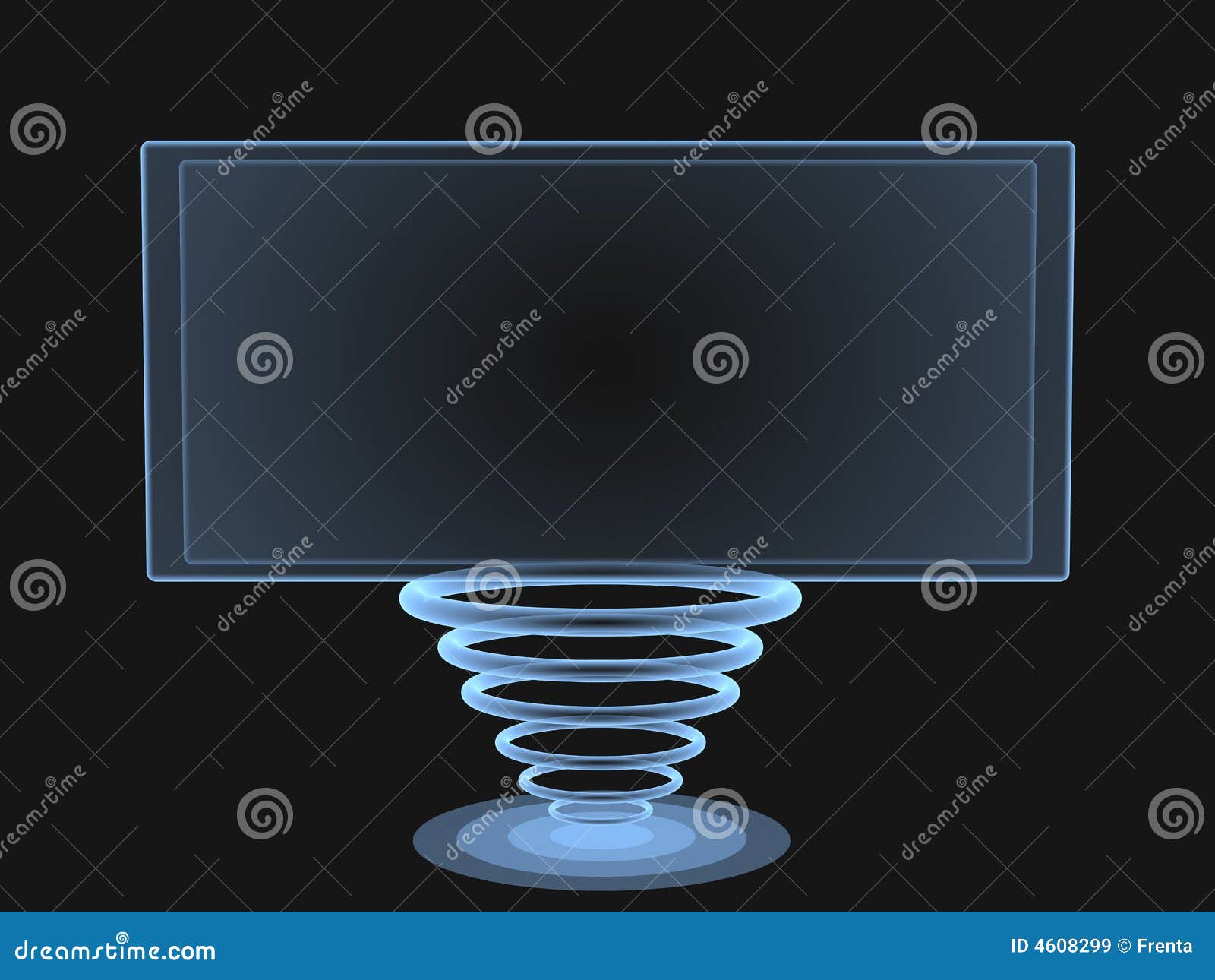 3d Digital Screen with a Support from Rings Stock Illustration ...