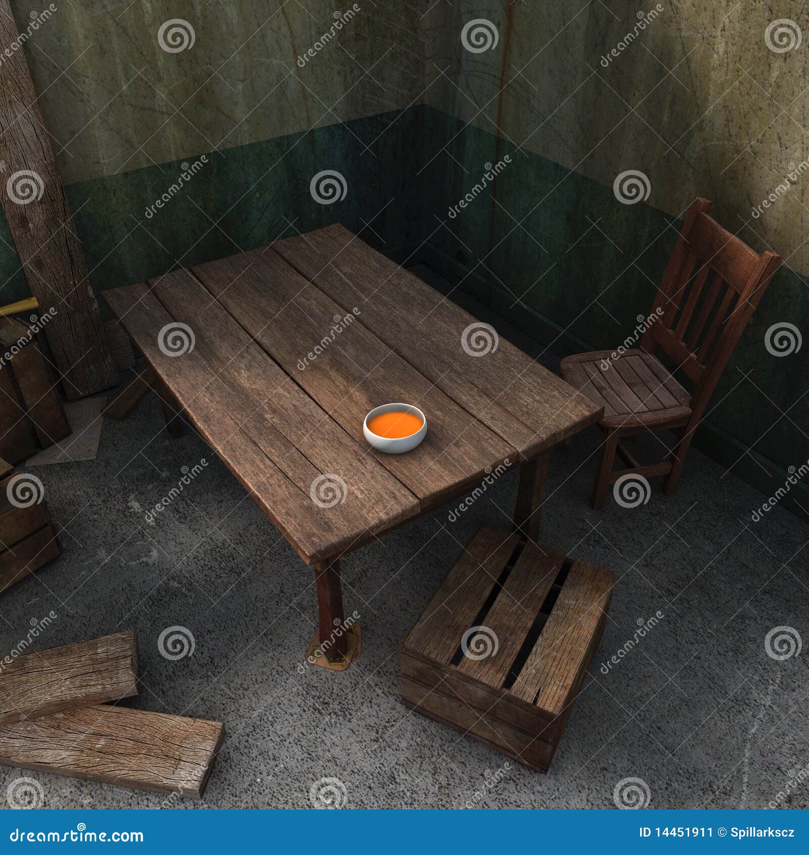 3d Dinner for the Poor Render Stock Illustration - Illustration of ...