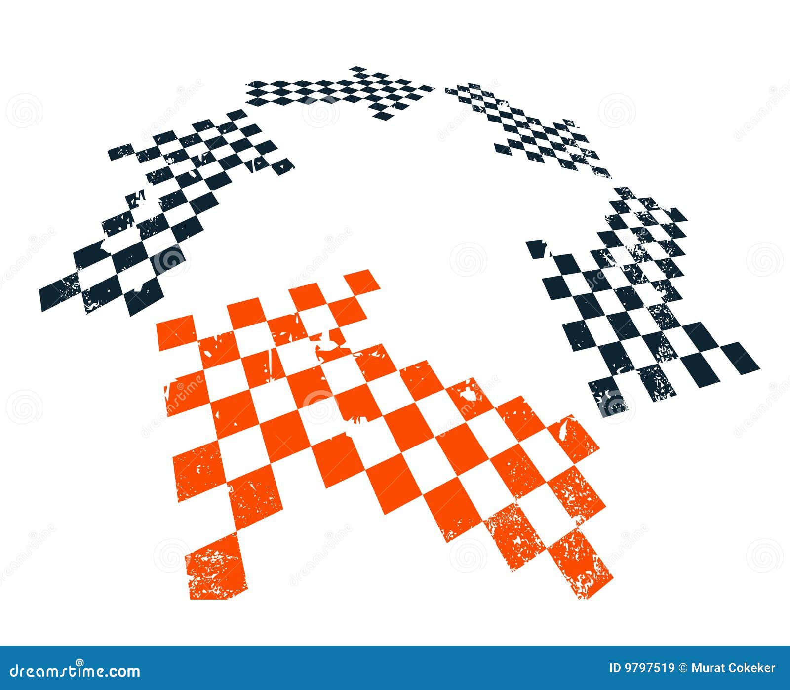 3d direction arrows stock vector. Illustration of distressed - 9797519