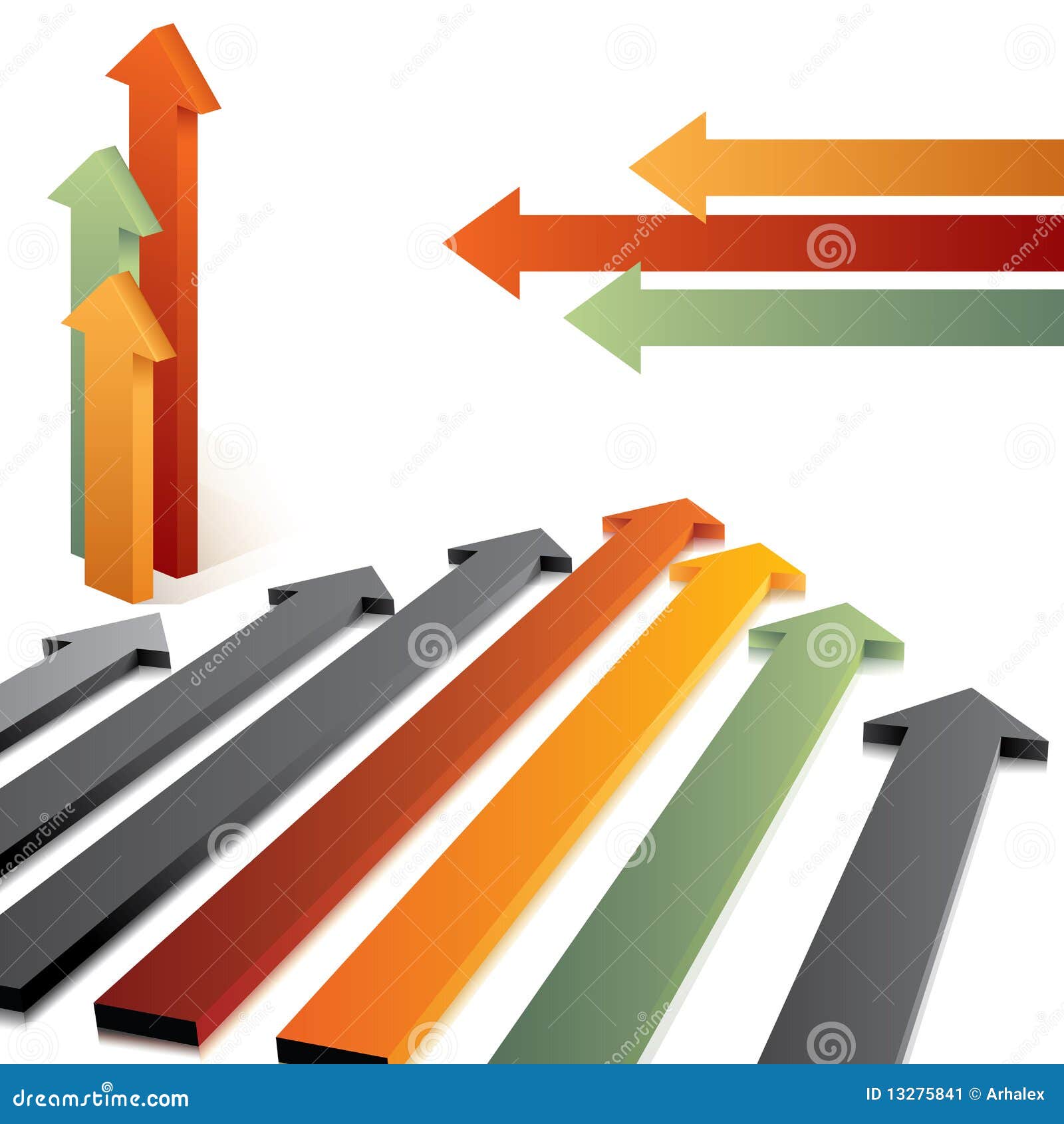 3d directional arrows stock vector. Illustration of arrows - 13275841
