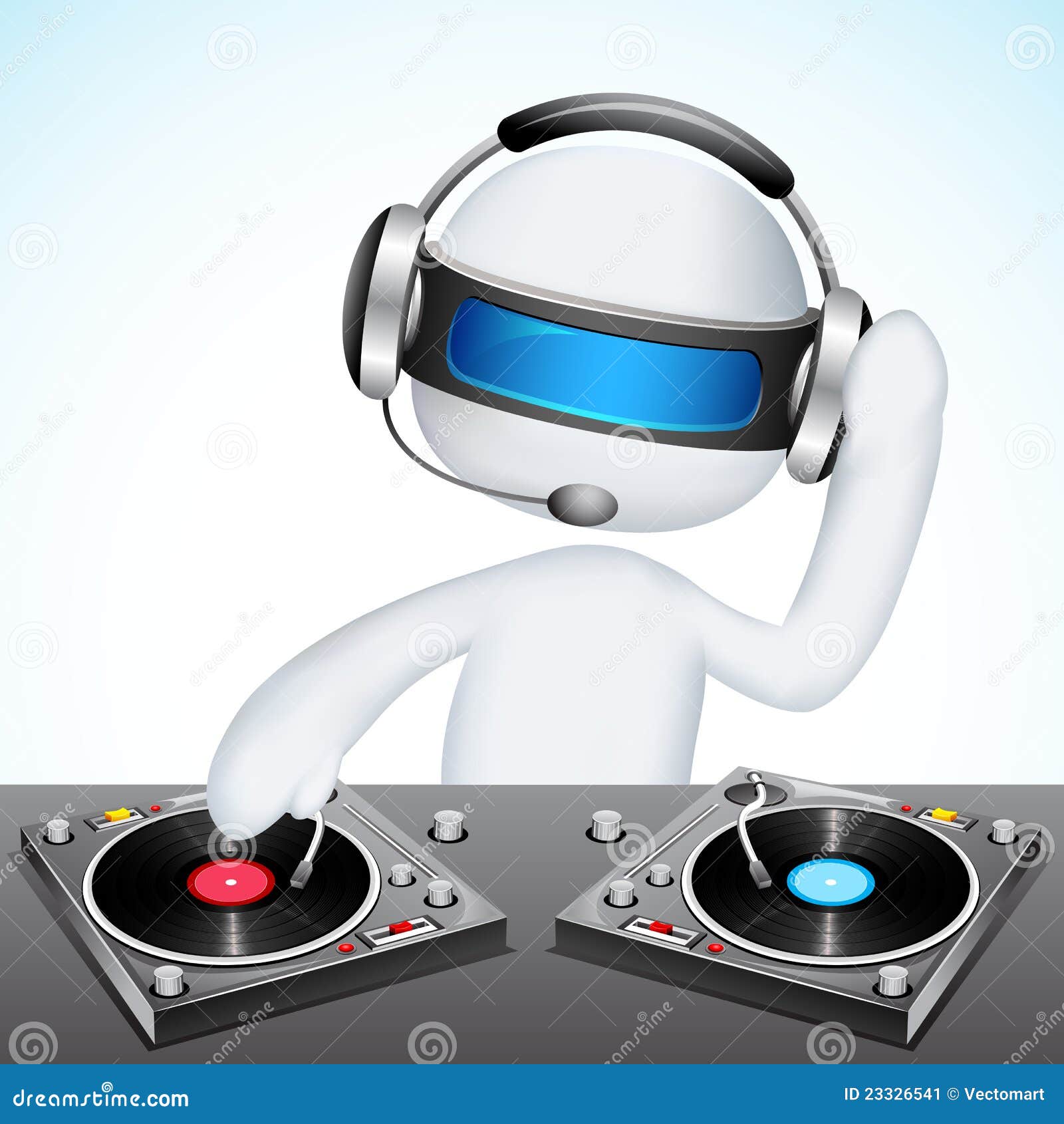3d Disco Jockey in Vector stock vector. Illustration of headphone ...