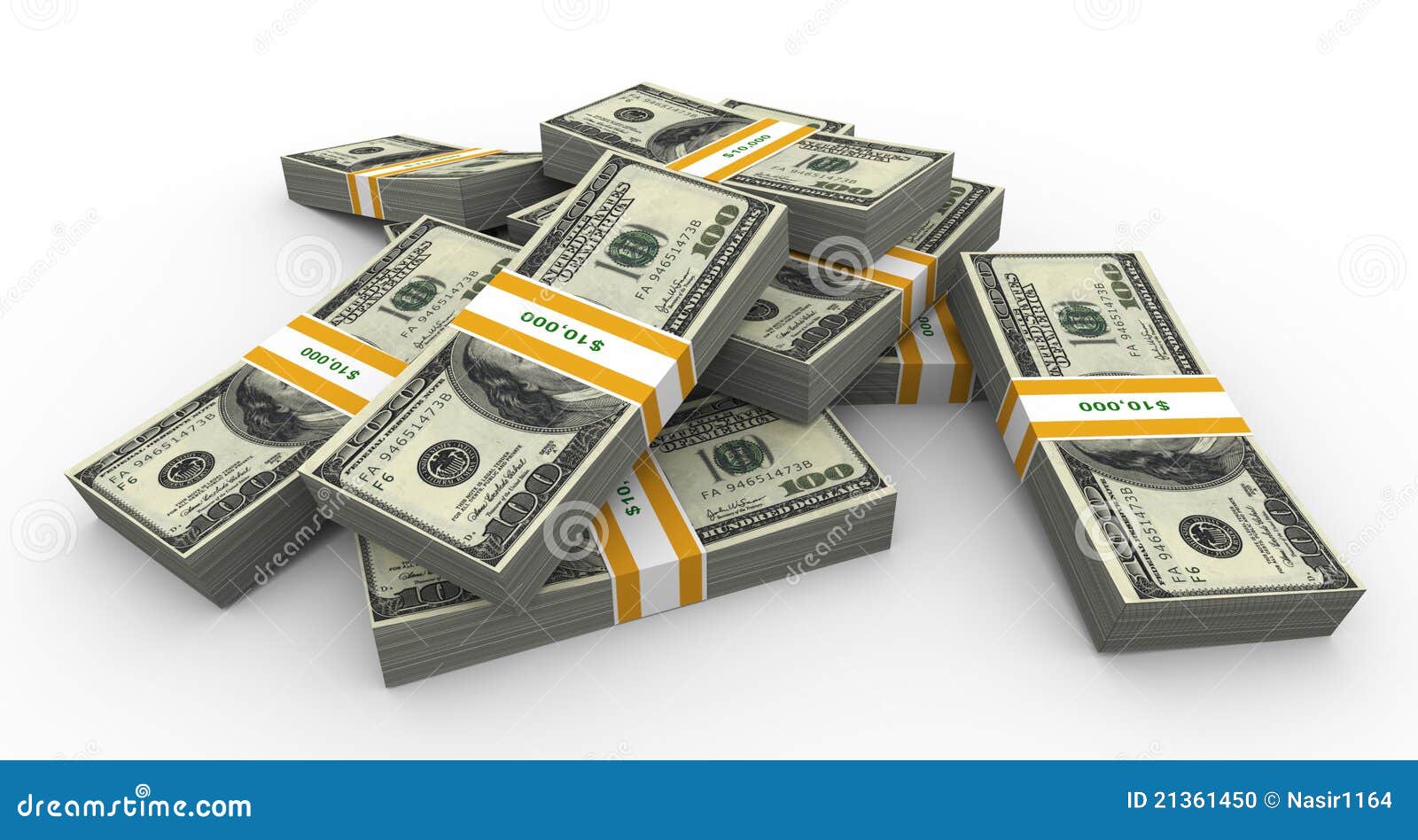 3d dollar packs stock illustration. Illustration of group - 21361450