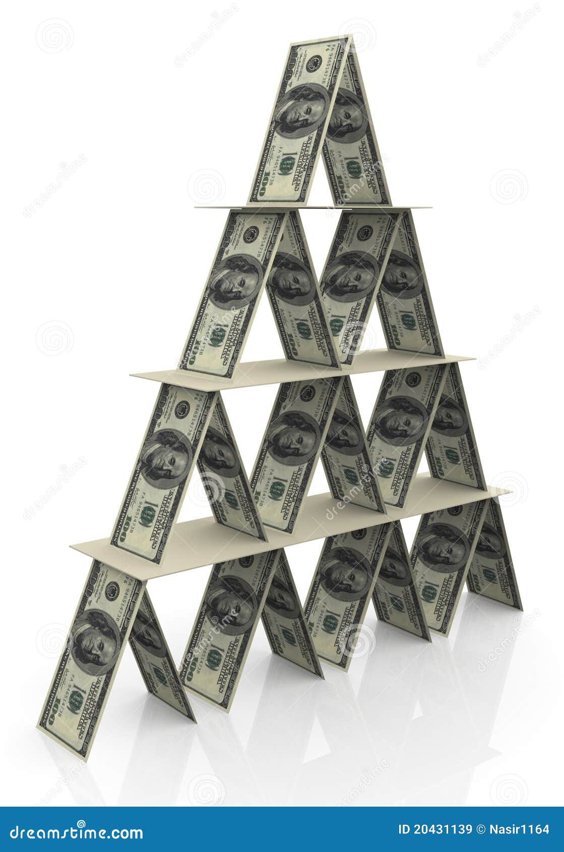 3d dollar pyramid stock illustration. Illustration of idea - 20431139