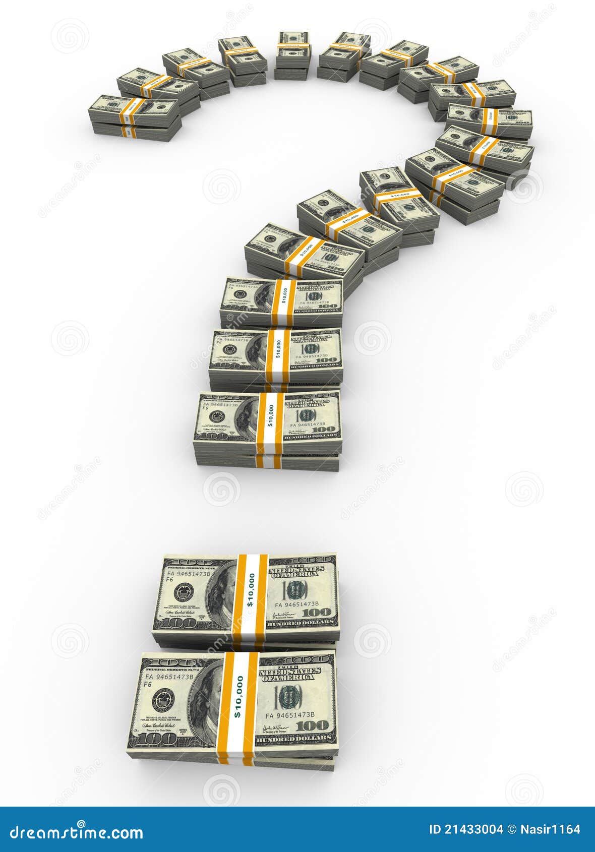 3d dollar question mark stock illustration. Illustration of economy ...