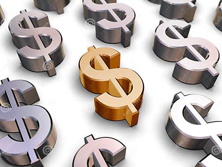 3D Dollar symbols stock illustration. Illustration of price - 563297