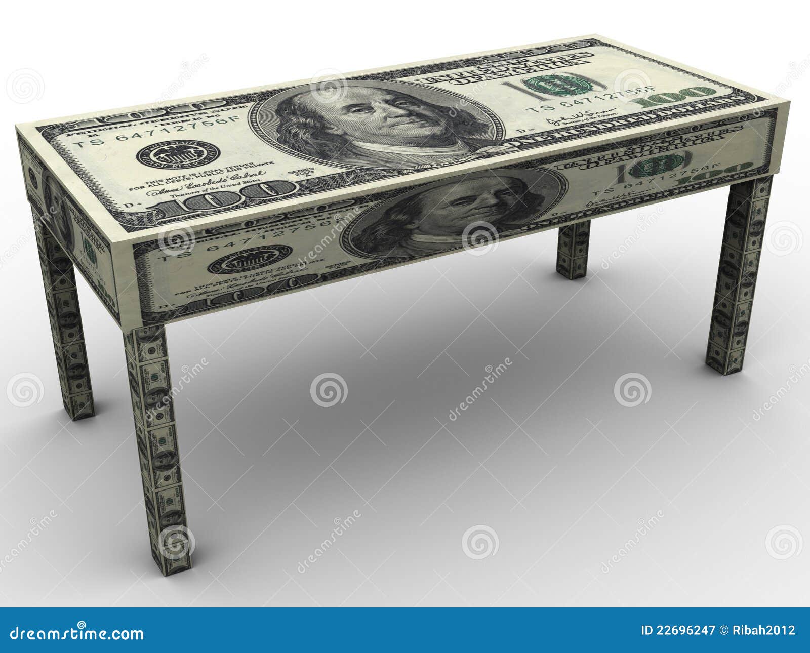 3d dollar table stock illustration. Illustration of concept - 22696247