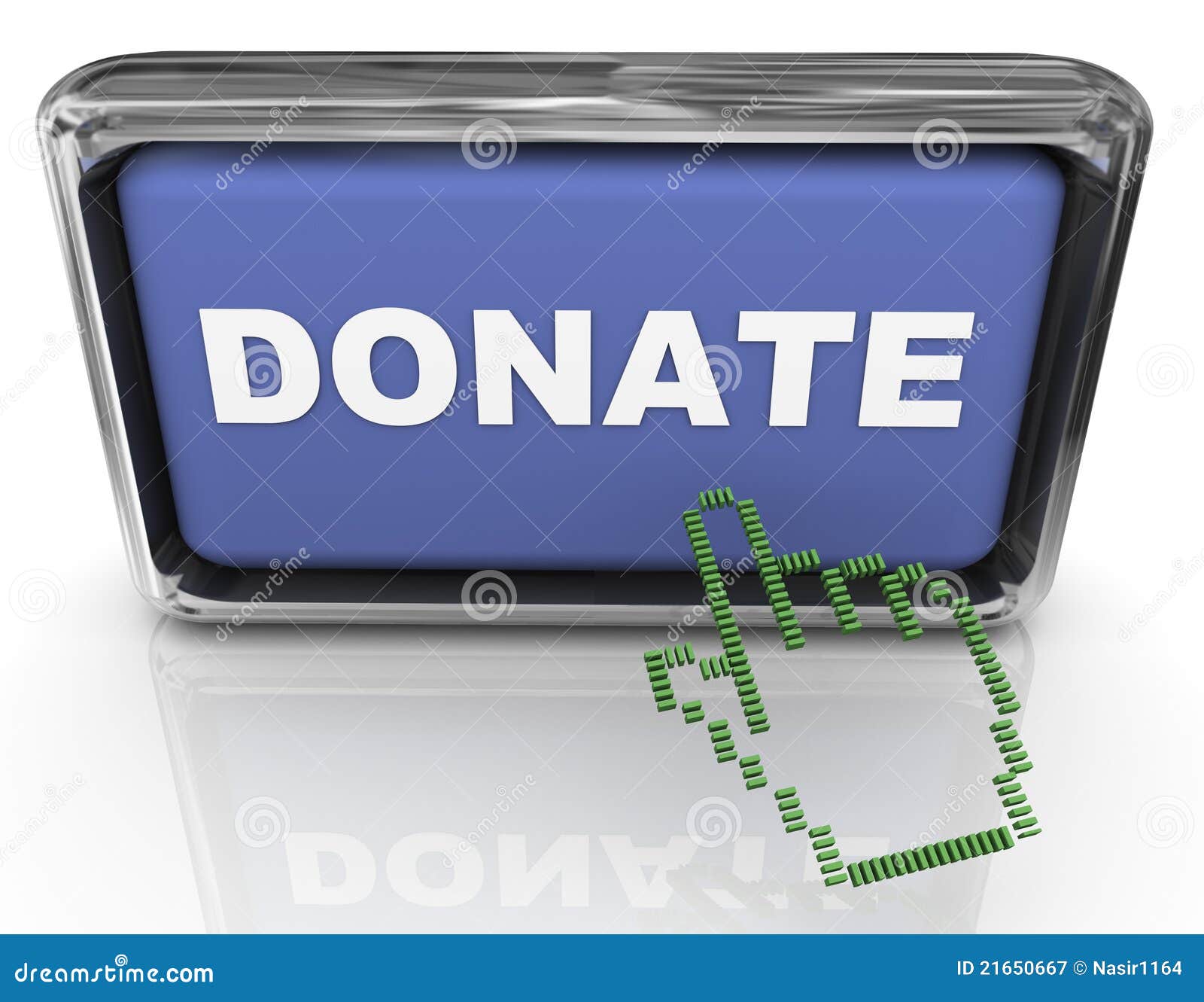 3d Donate Button and Pointer Stock Illustration - Illustration of ...