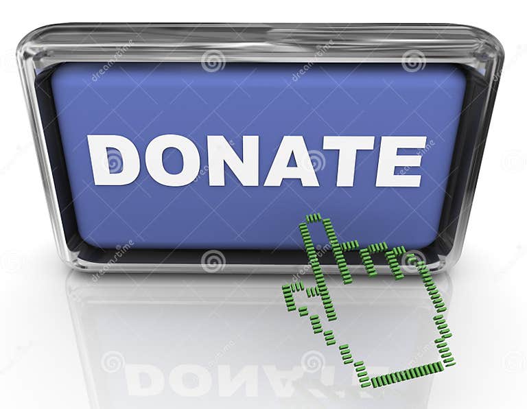 3d Donate Button and Pointer Stock Illustration - Illustration of ...