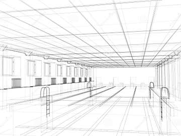 3d drawing of sports pool stock illustration. Illustration of abstract ...