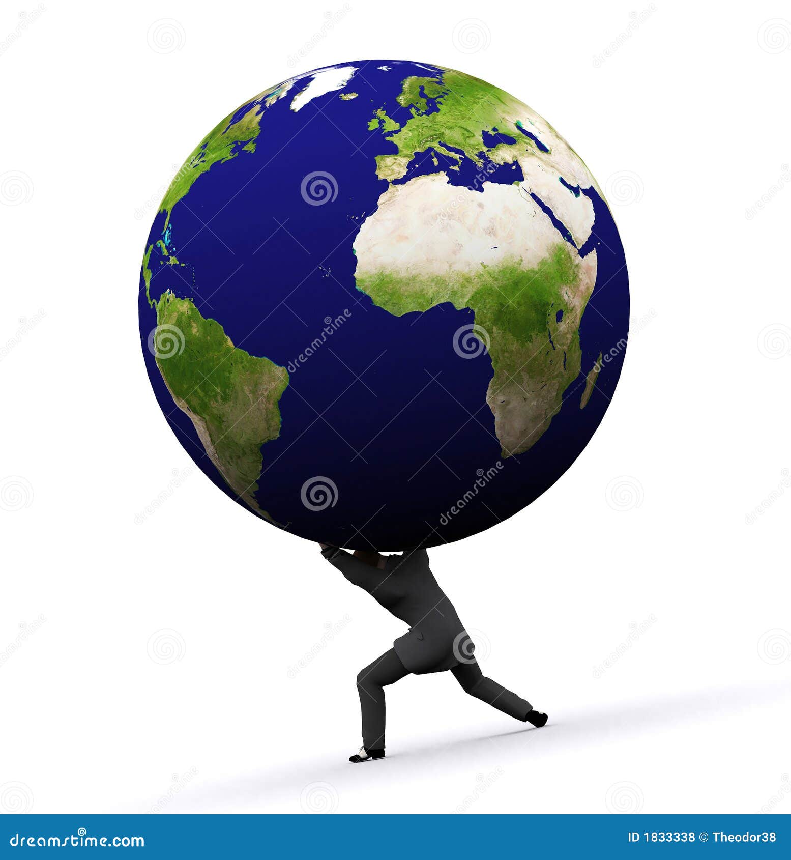 3d earth and man stock illustration. Illustration of south - 1833338