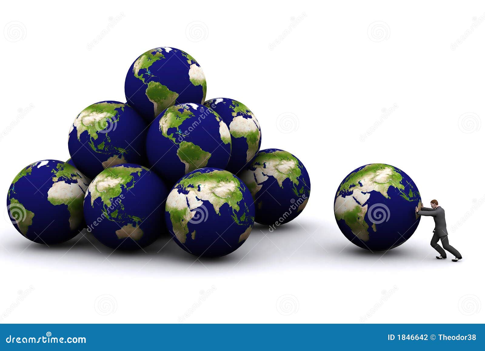 3d earth and man stock illustration. Illustration of motivation - 1846642