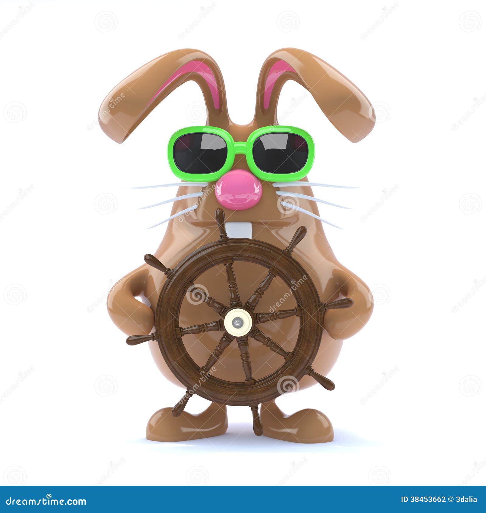 3d Easter bunny sailor stock illustration. Illustration of lucky - 38453662