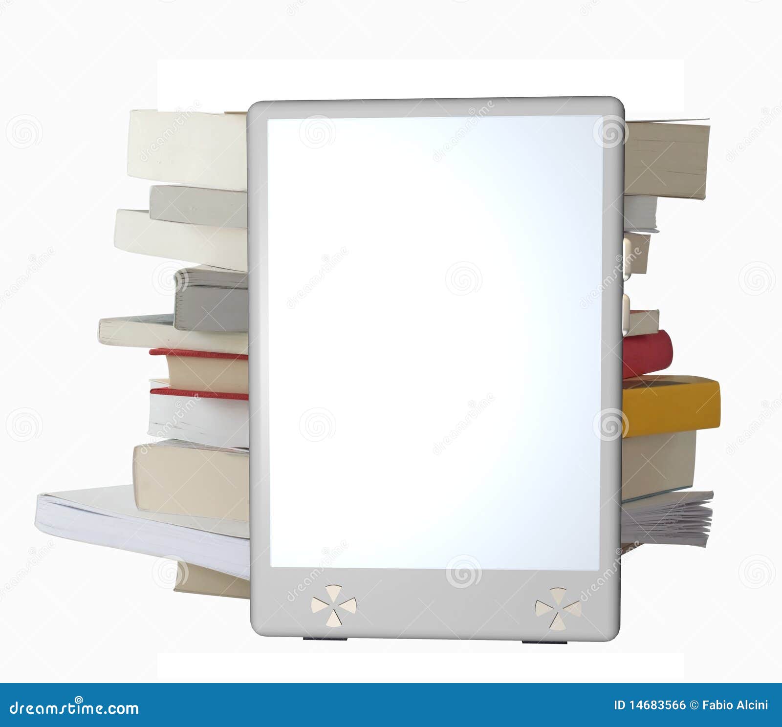 3D eBook reader stock illustration. Illustration of gray - 14683566