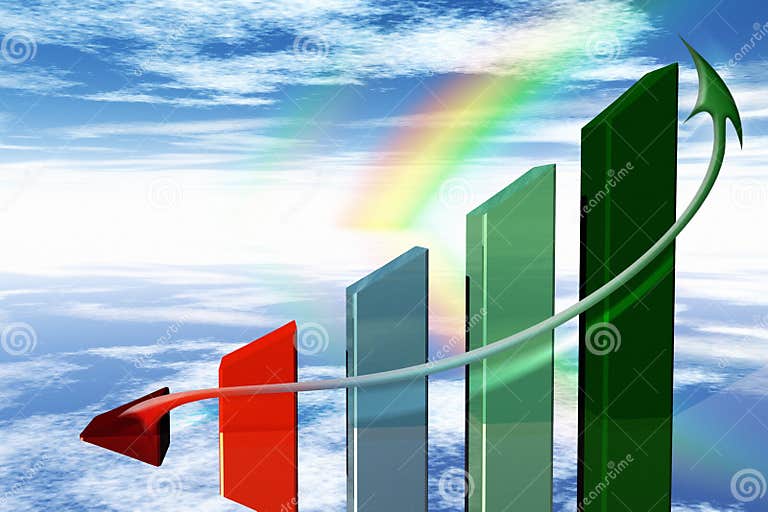 3d economy graph stock illustration. Illustration of business - 28081851