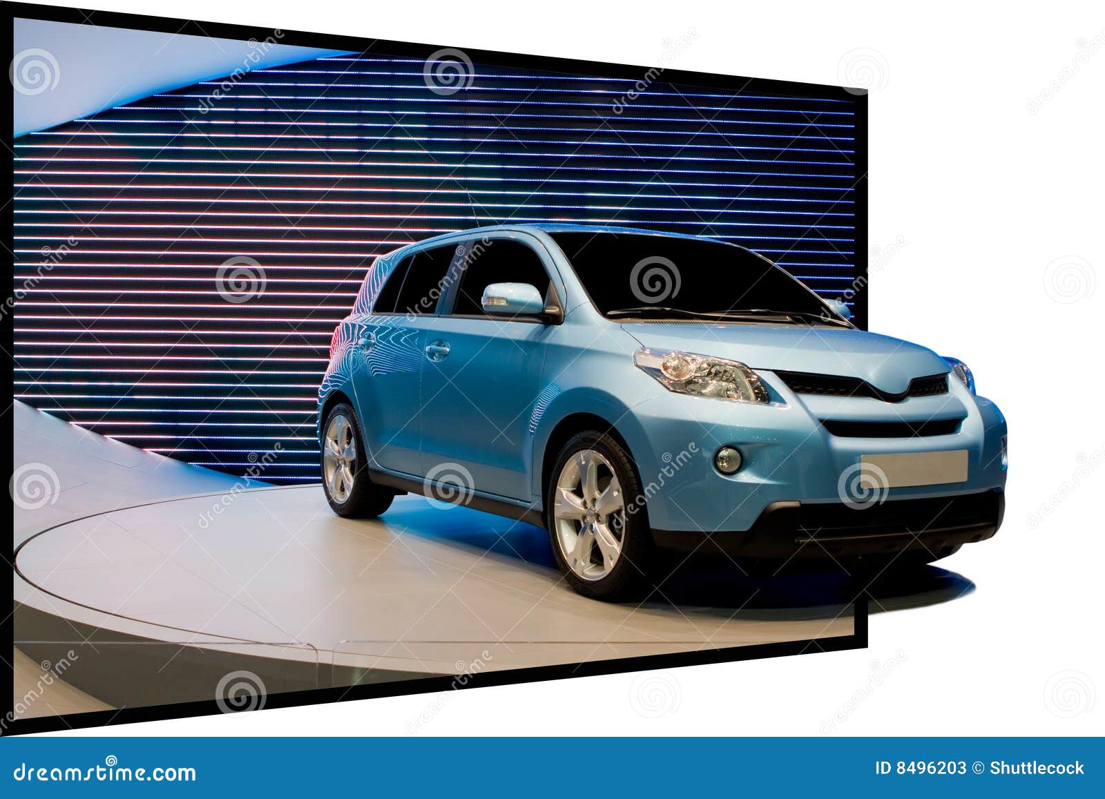3D Effect with Car Coming Out Stock Image - Image of blue, road: 8496203