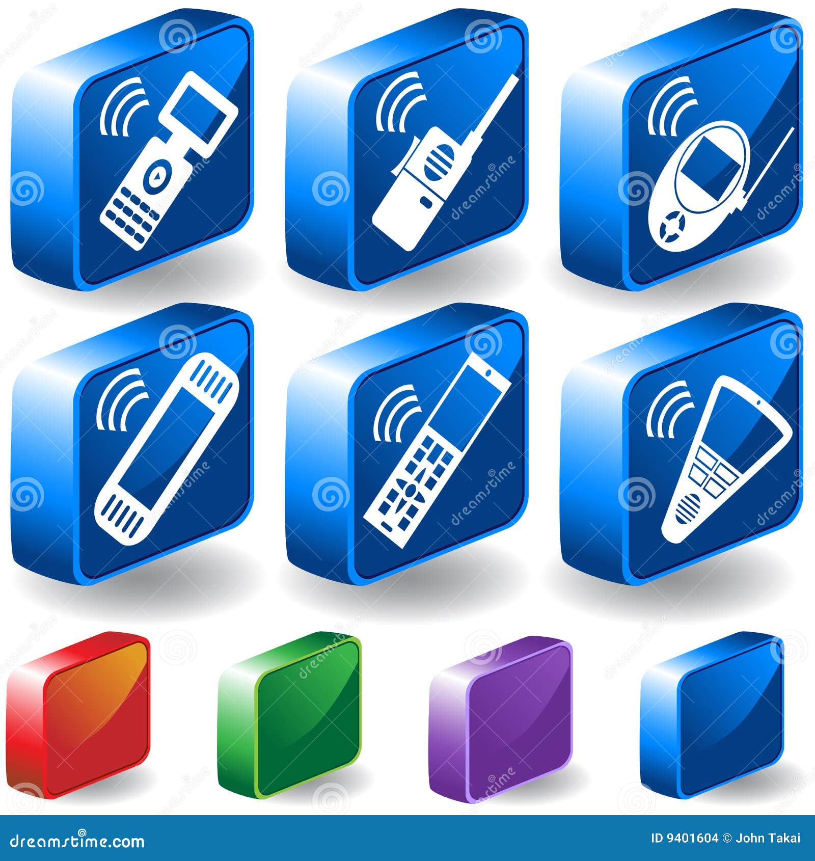 3D Electronic Buttons stock vector. Illustration of dial - 9401604