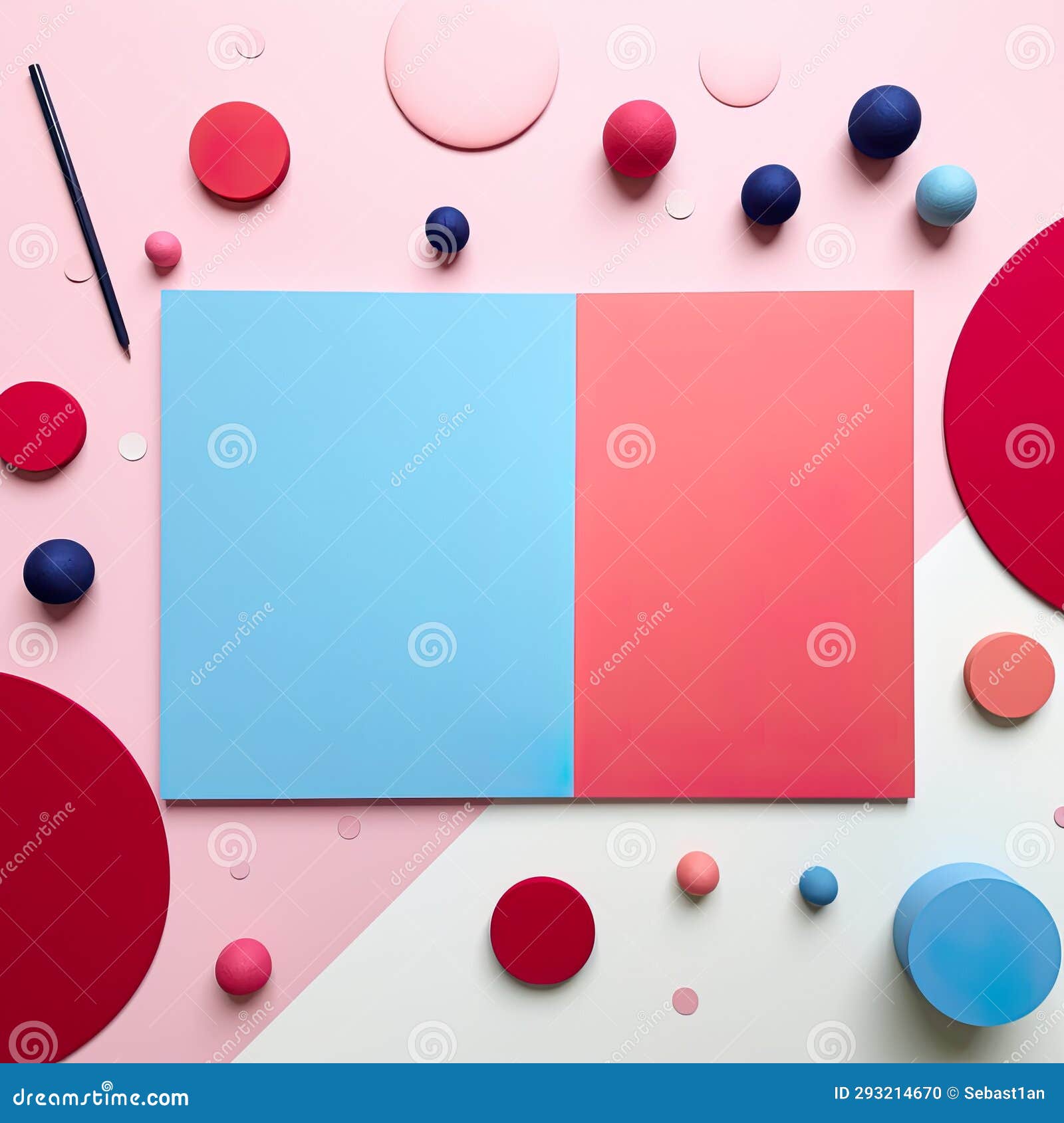 3D Elements and Copy-space for Text Design Concept Exemplifies Clean ...