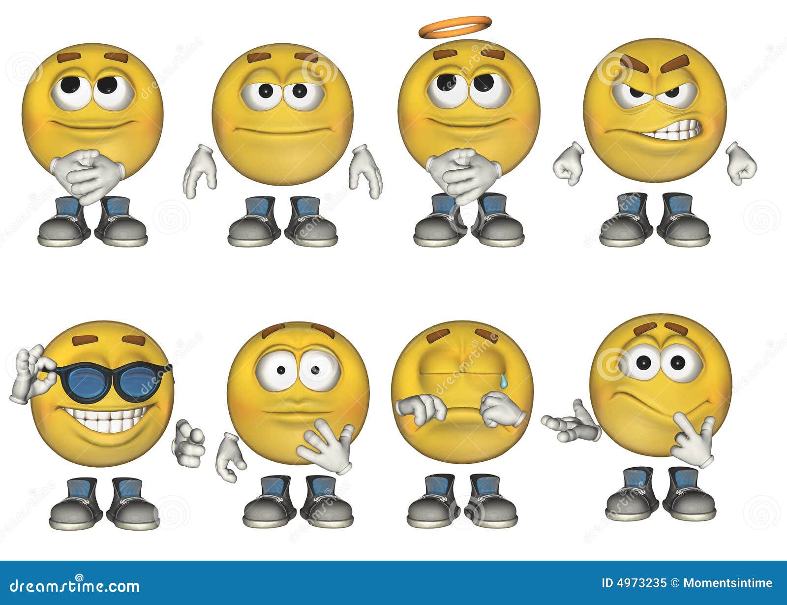 3D Emoticons set 1 stock illustration. Illustration of smiley - 4973235