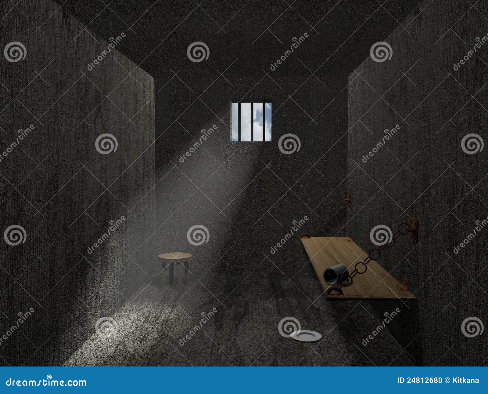 3d empty prison room stock illustration. Illustration of room - 24812680