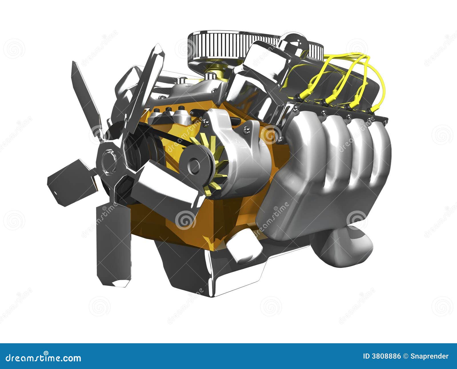 3d engine side view white stock illustration. Illustration of manifold ...
