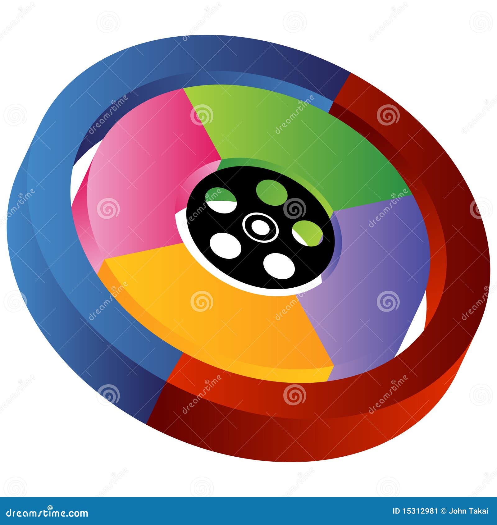3D Entertainment Wheel stock vector. Illustration of black - 15312981